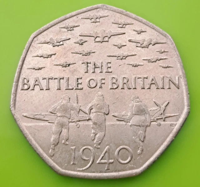 2015 50P COIN Battle Of Britain 1940 Spitfire Bomber Fifty Pence coin £ ...