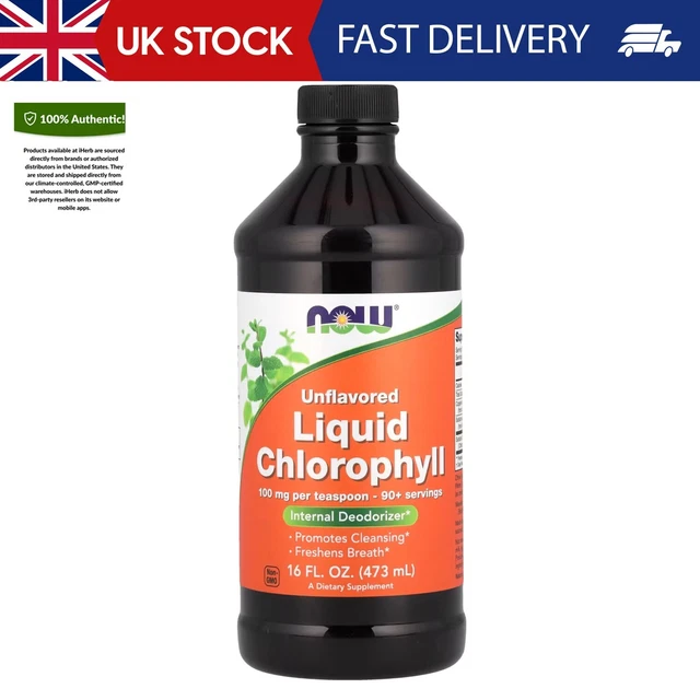 NOW FOODS, LIQUID Chlorophyll, Unflavored, 16 fl oz (473 ml) £19.99 ...
