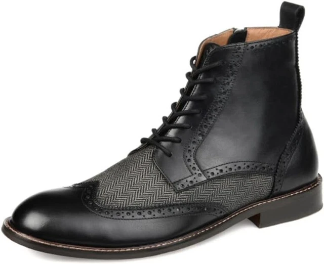 THOMAS & VINE Men's Jarett Tru Comfort Wing Tip Ankle Boot Color Black ...