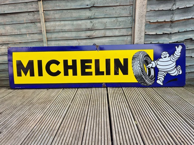 GENUINE 1959 MICHELIN enamel sign porcelain 69" x 17" £1,995.00 ...