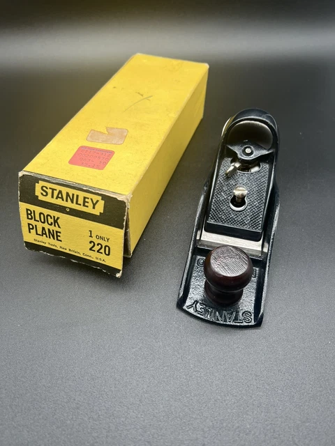 VINTAGE STANLEY BLOCK Plane - No. 220- With Original Box Made In The ...