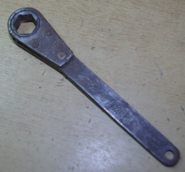 VINTAGE LEYTOOL RATCHETING 6 Point Spanner 3/16 Whitworth 1/4BSF Wrench ...