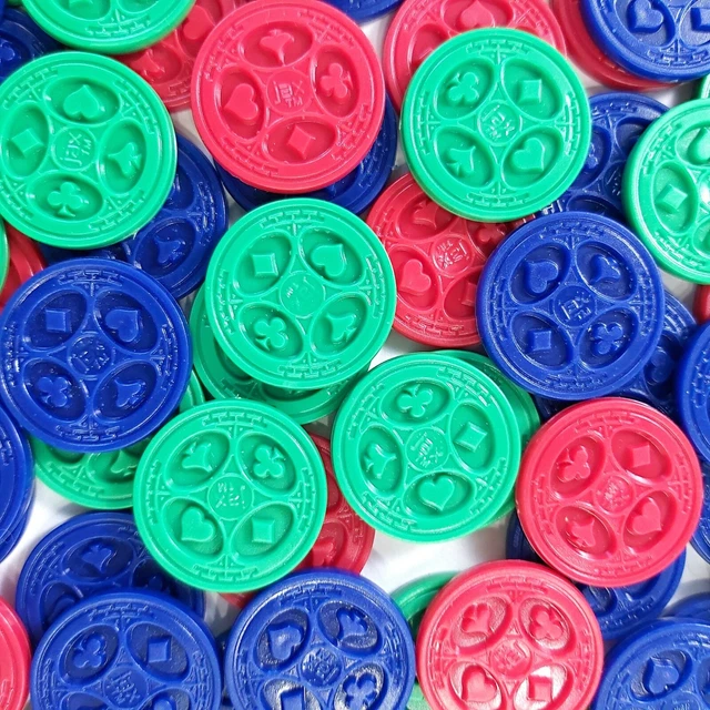 SEQUENCE BOARD GAME Replacement Pieces Chip Tokens 15 each Red Blue ...