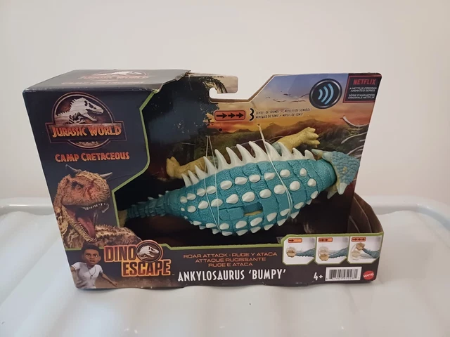 JURASSIC WORLD CAMP Cretaceous Roar Attack Ankylosaurus Bumpy Figure ...