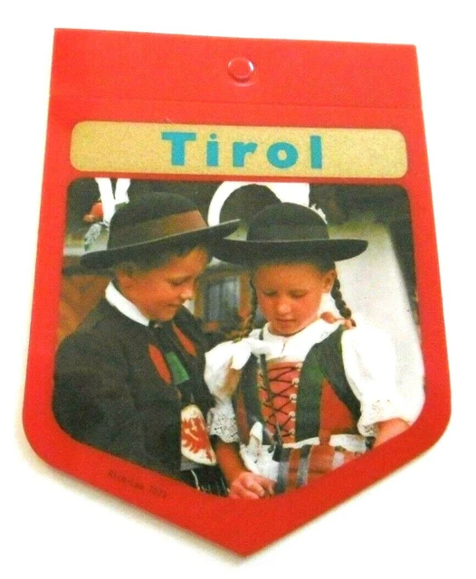 SOUVENIR-AUFKLEBER TIROL TRACHTEN-KINDER Innsbruck Österreich 70er ...