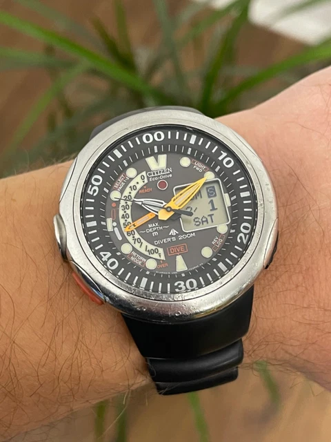 CITIZEN PROMASTER AQUALAND Vintage Diver 200m Ana Digi U100-T008704 £ ...