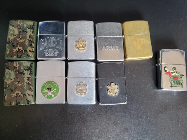 LOT DE 9 Zippo Militaire Americain Us Army Rangers Plus Un Briquet ...