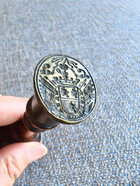 ANTIQUE FRENCH MILITARY Coat of Arms Brass Wax Seal.18th C. £294.07 ...
