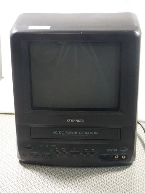 SANSUI 9& TV VCR Combo COM0961A VHS Retro Game Portable DC Tested NO ...