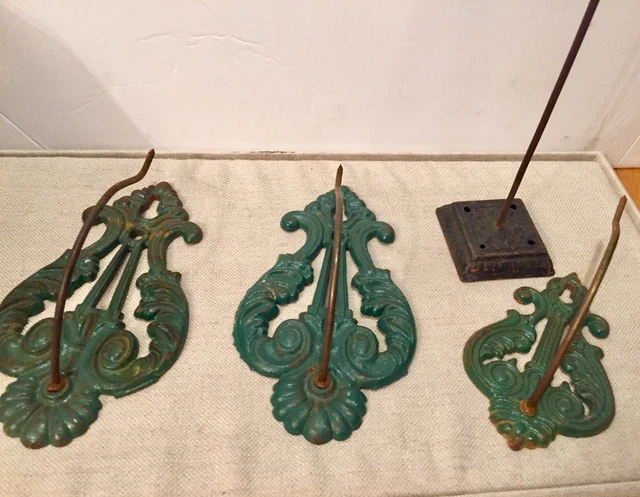 ANTIQUE CAST IRON Victorian Paper Letter Receipt Holder Spike Pin Bill ...