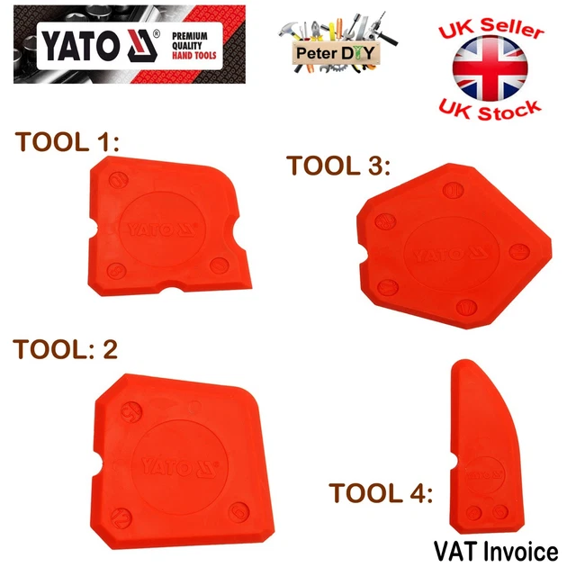 YATO SILICONE SEALANT Spreader Profile Applicator Tile Tool Kit YT-5261 ...