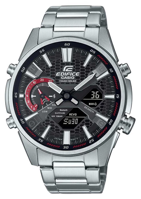 CASIO EDIFICE TOUGH Solar Bluetooth Stainless Steel Bracelet ECB-S100D ...