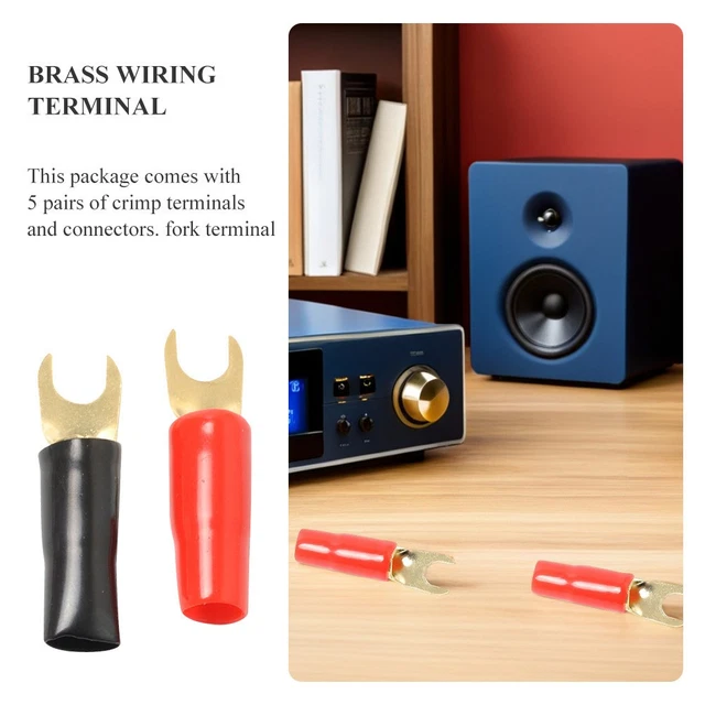 SET OF 3 Spade Connector Crimps Connectors for Speakers Fork Wire £12. ...