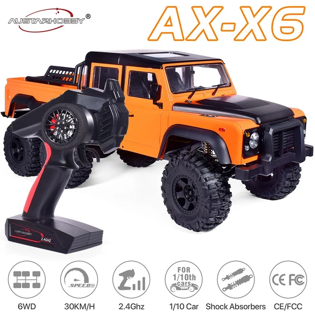 AUSTAR AX-X6 RTR 1:10 RC Car Off-Road 6x6 6WD 30KM/H 2.4Ghz Remote ...