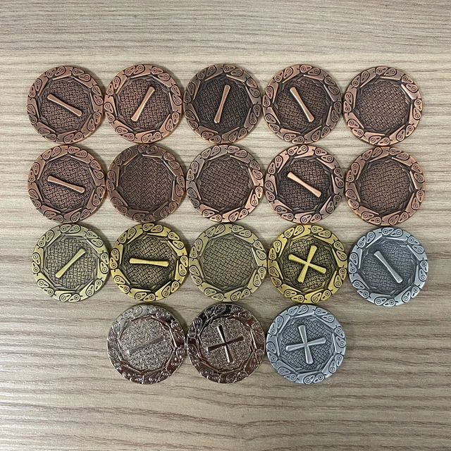 FATE RPG GRAND Token Démarrage Compteur Set Mise À X 18 Métal Pieces ...