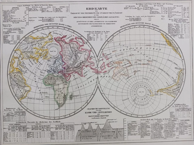 MAPPEMONDE PLANISPHERE 1849 Carte Map Meyer Z107 EUR 50,00 - PicClick FR