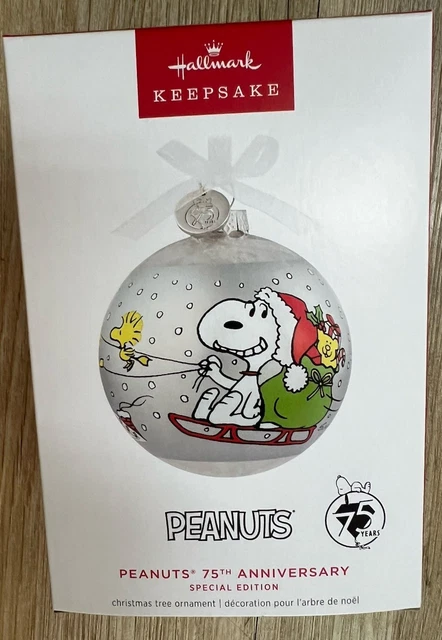 2025 HALLMARK KEEPSAKE Peanuts 75th Anniversary Special Edition Glass ...