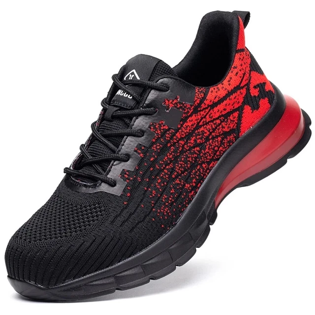 WISETT SAFETY TRAINERS Steel Toe Cap Work Shoes – Red/Black – EU 42 ...