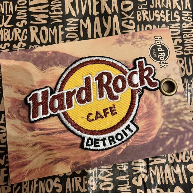 HARD ROCK CAFE HRC DETROIT Aufnäher Iron-on Patch Aufbügel Logo NEU New ...