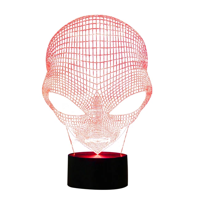 UFO 3D MARTIAN Alien 7 Color Changing LED Lamp Night Light Touch Remote ...