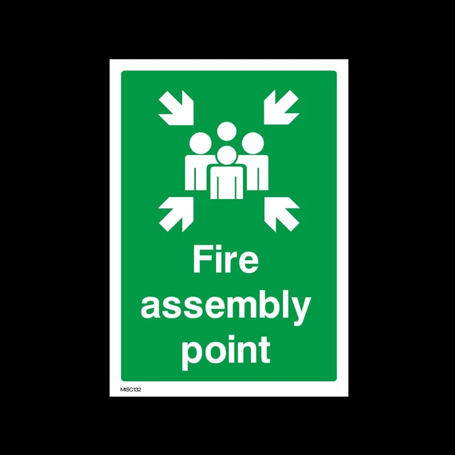 METAL EMERGENCY SIGN Emergency Assembly Point Sign Outdoor Fire Safety ...