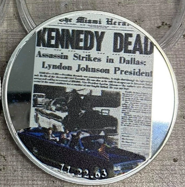 JFK SILVER COIN 1917 1963 3D Americana Trump USA News Paper Signed US ...