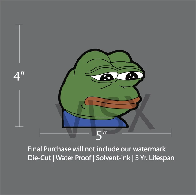 PEPE FROG MEME Bumper Sticker Decal Prank Funny Sad Boy's Club EUR 4,20 ...