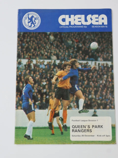 PROGRAMME CHELSEA V QPR 1974/75 £3.00 - PicClick UK