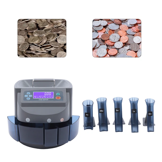 ELECTRIC COIN SORTER Change Money Cash Counting Counter Machine 200pcs ...