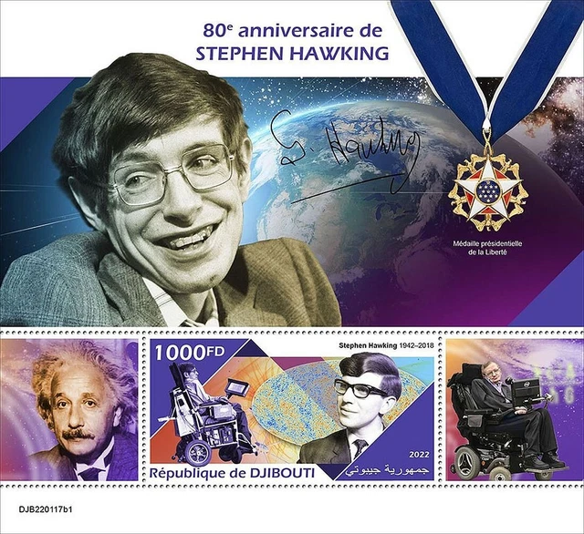 PROFESSOR STEPHEN HAWKING Physicist/Space Scientist Stamp Sheet #2 2022 ...