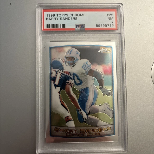 1999 TOPPS CHROME Barry Sanders #25 PSA 7 Detroit Lions EUR 9,32 ...