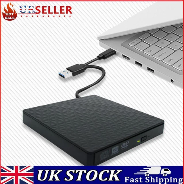UK 12.7MM EXTERNAL Enclosure Dual Ports DVD/CD-ROM Case Plug and Play ...