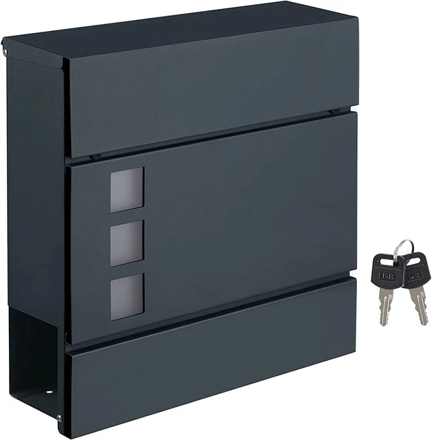 SONGMICS MODERN MAILBOX, Lockable Wall-Mounted Post Letter Box ...