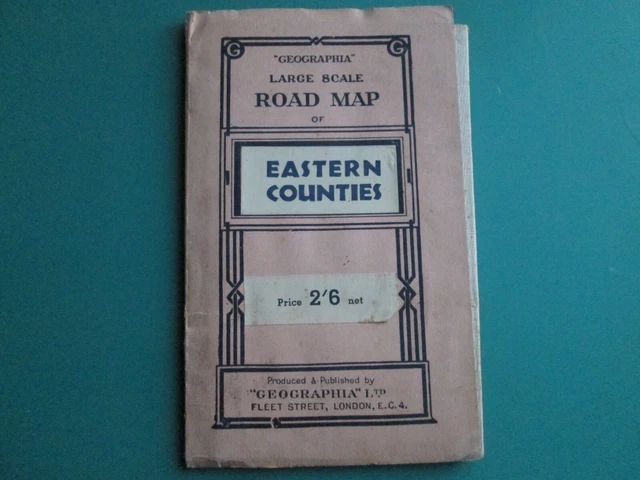 GEOGRAPHIA LARGE SCALE Road Map Of Eastern Counties - Cloth Map. EUR 5 ...