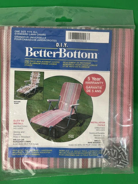 ONE PIECE ALUMINUM Lawn Chaise Chair Re-webbing Fix It Kit & Hardware £ ...