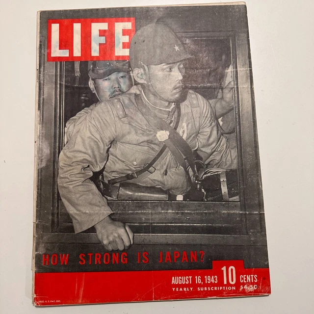 LIFE MAGAZINE AUGUST 1943 WWII WW2 World War II How Strong is Japan? £7 ...