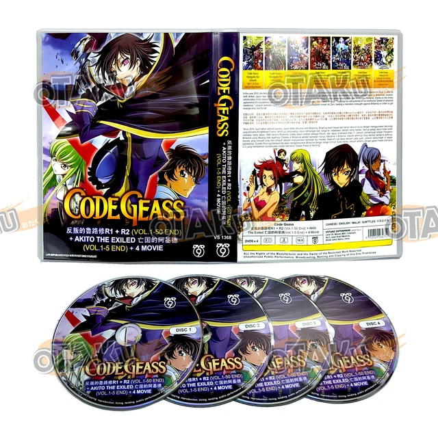 CODE GEASS R1 + R2 + Akito The Exiled - Tv Dvd (1-55 Eps+4 Movies) Ship ...