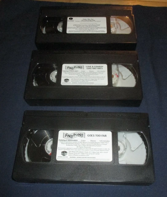 PING PONG CLUB Anime VHS Bundle of 3 tapes (1998, Software Sculptors ...