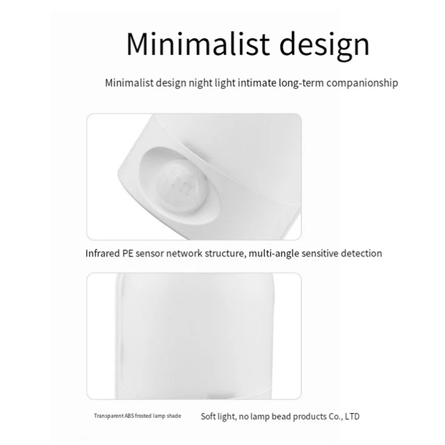 SQUARE LED SENSOR Light Small Table Lamp Dormitory Bedside Night ...