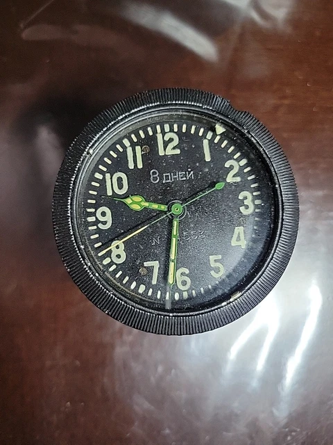VINTAGE SOVIET RUSSIAN Military 5-Day Mechanical Clock USSR Tank ...