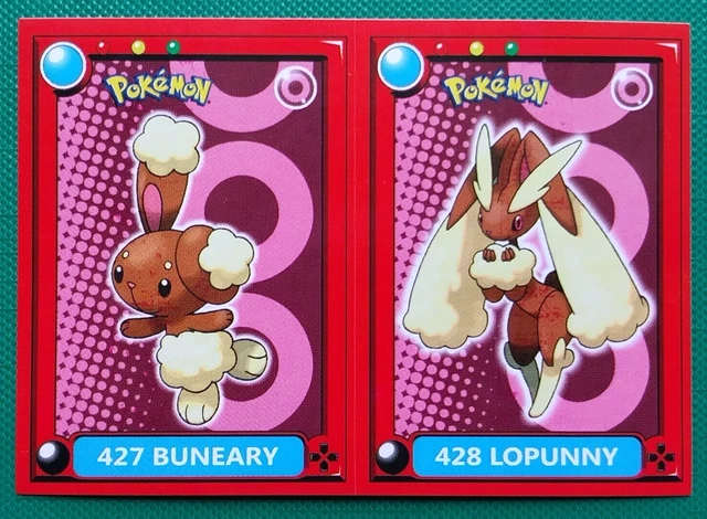 POKEMON POKEDEX STICKER EF #427-428 BUNEARY / LOPUNNY Edition PERU 2022 ...