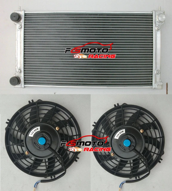 RADIATOR+FANS FOR VW Golf GTI MK1 MK2 Scirocco Jetta Rabbit Caddy 1.6 1 ...