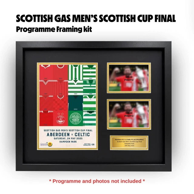 ABERDEEN FC - 2025 Scottish Cup Final Programme Framing Kit - x2 photos ...