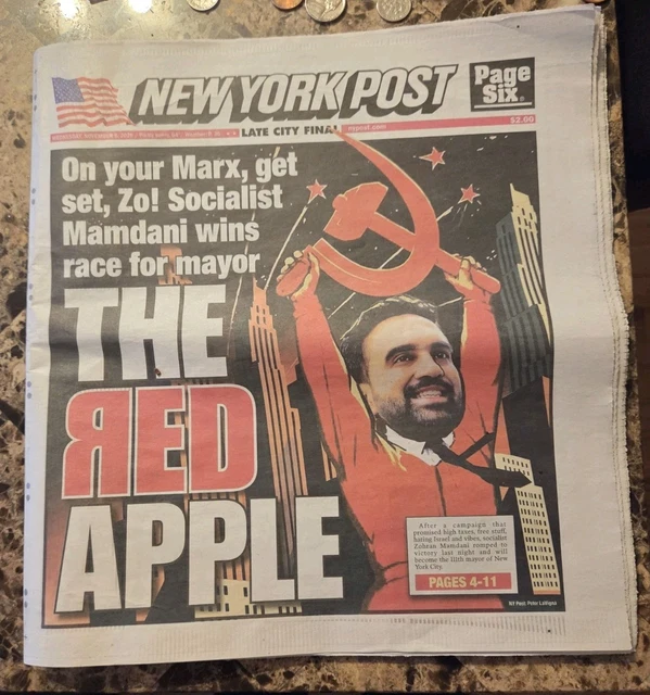 NEW YORK POST: Zohran Mamdani Wins NYC Mayoral Election THE RED APPLE ...