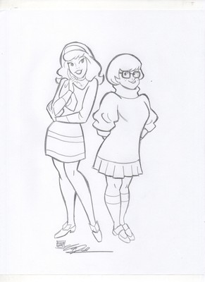 SCOOBY-DOO VELMA AND Daphne ORIGINAL PENCIL SKETCH by Tim Shinn £33.54 ...