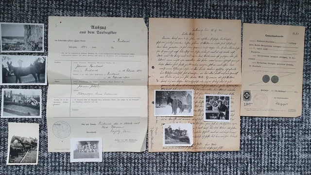 ORIGINAL GERMAN WW2 Soldiers Letter 1943/birth Certificate/2coins ...