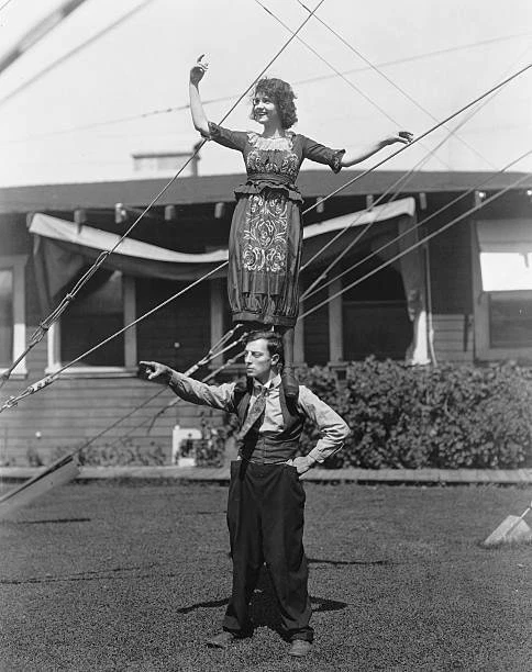 ACTRESS SYBIL SEELY Balances On Top Of Buster Keaton 1920 OLD MOVIE ...