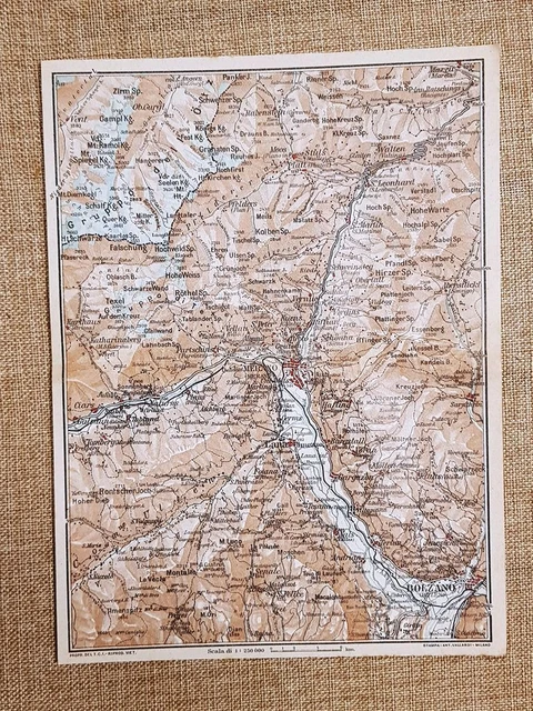 CARTA CARTINA DEL 1920 Merano Bolzano Gruppo dell'Otz Trentino-Alto ...