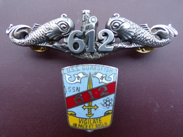 US NAVY USS Guardfish SSN 612 Submarine Warfare Badge USN Hull # Naval ...