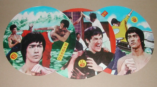 VINTAGE BRUCE LEE Large 9" Size Menko Card Set Of 3 £140.00 - PicClick UK